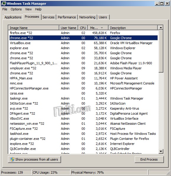Find which Windows 7 Process are Running on 32 bit / 64 bit